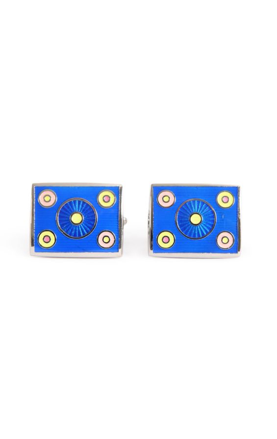 Blue Funky Circles Cufflinks | Dobell