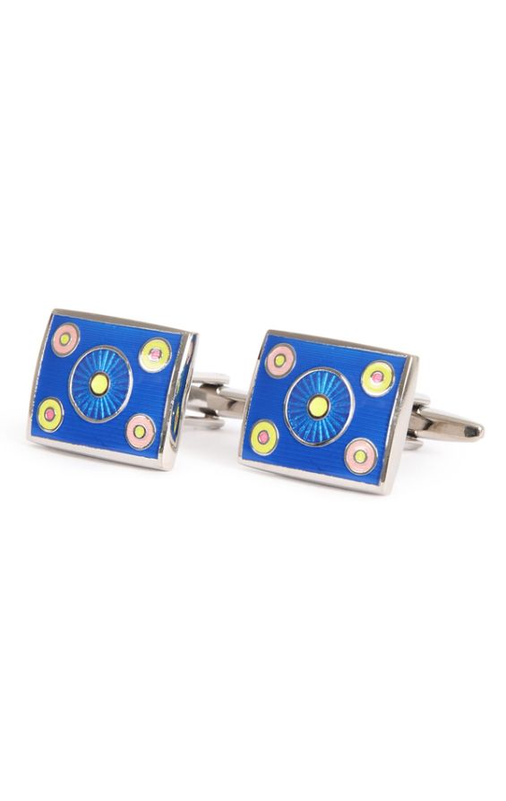 Blue Funky Circles Cufflinks | Dobell