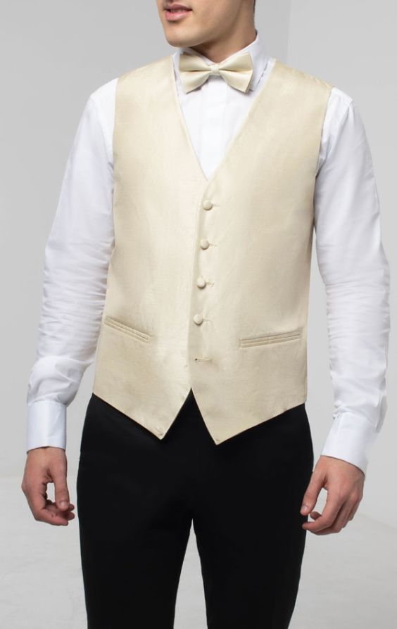 Dobell Gold Dupion Waistcoat | Dobell