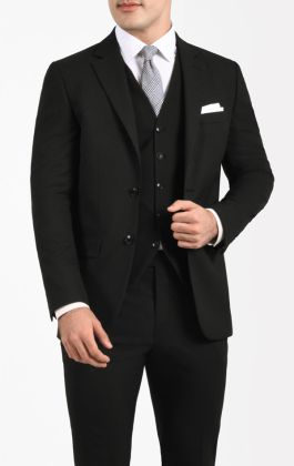 Dobell Black Slim Fit 3 Piece Suit | Dobell