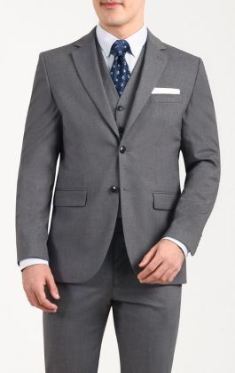 Dobell Grey Slim Fit 3 Piece Suit | Dobell