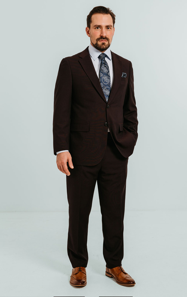 Dobell Burgundy Suit Dobell