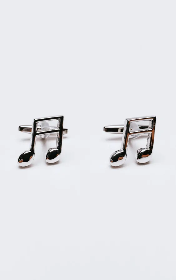 Dobell Silver Coloured Music Note Cufflinks | Dobell