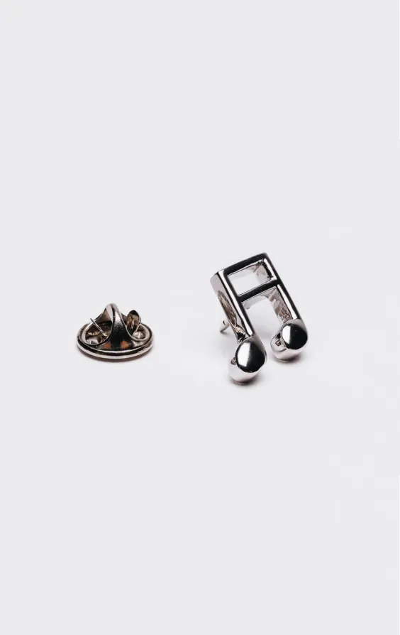 Silver Coloured Music Note Lapel Badge | Dobell