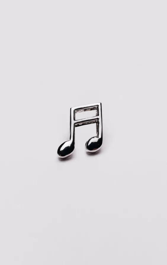 Silver Coloured Music Note Lapel Badge | Dobell