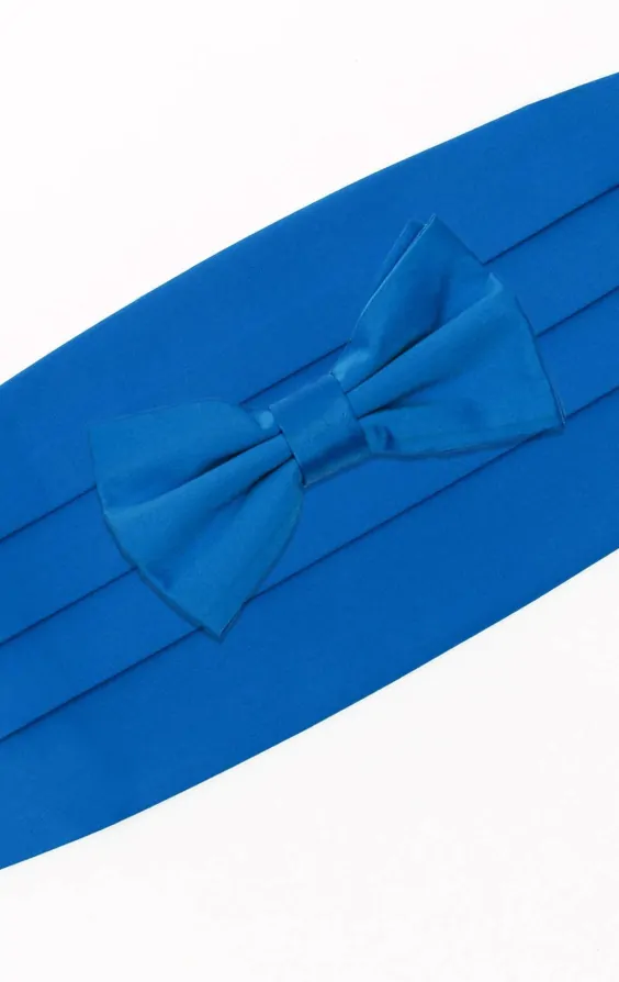 Blue Cummerbund & Pre-Tied Bow Tie Set | Dobell