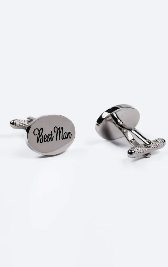 Silver Coloured Best Man Cufflinks | Dobell
