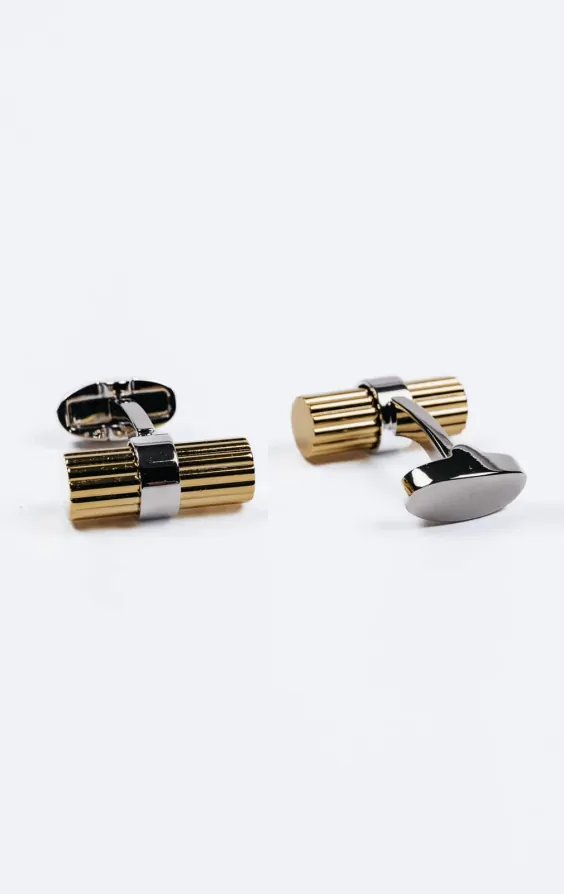 Gold and Silver Coloured Solid Bar Cufflinks | Dobell