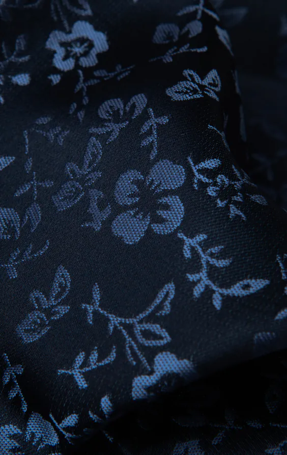 Navy & Blue Floral Handkerchief | Dobell
