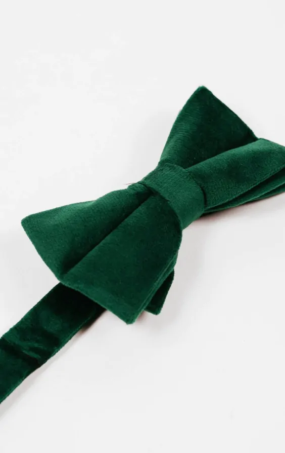 Dark Green Velvet Bow Tie | Dobell