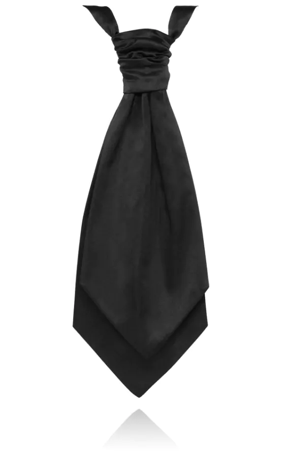 Pre-Tied Black Dupion Cravat | Dobell