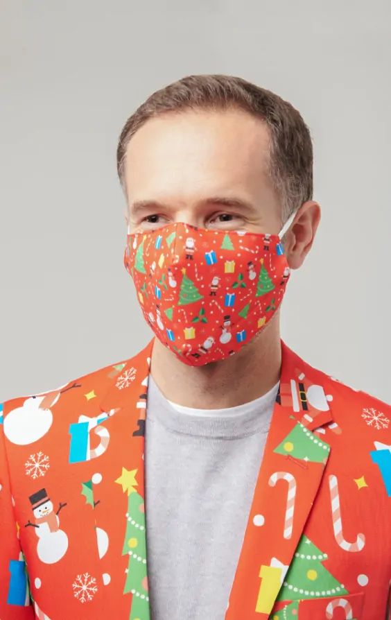 Dobell Festive Fun Red Christmas Face Mask | Dobell
