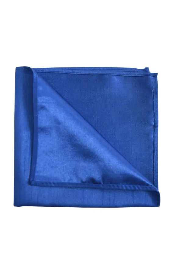 Royal Blue Dupion Handkerchief | Dobell