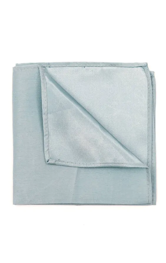 Powder Blue Dupion Handkerchief | Dobell