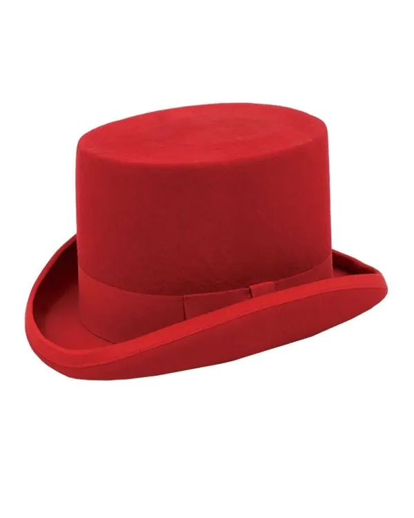 Dobell Red 100% Wool Classic Top Hat | Dobell