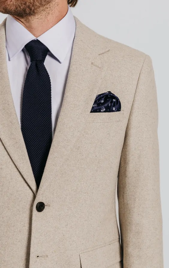 Stone Twill Tweed Suit Jacket | Dobell