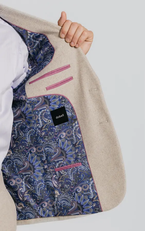 Stone Twill Tweed Suit Jacket | Dobell