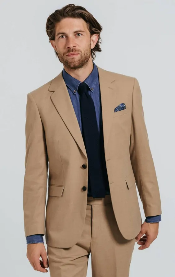 Camel Twill Suit Jacket | Dobell