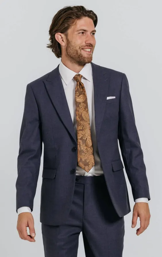 Dark Blue Twill Suit Jacket | Dobell