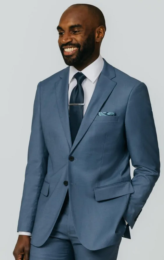 Blue Sharkskin Suit Jacket | Dobell