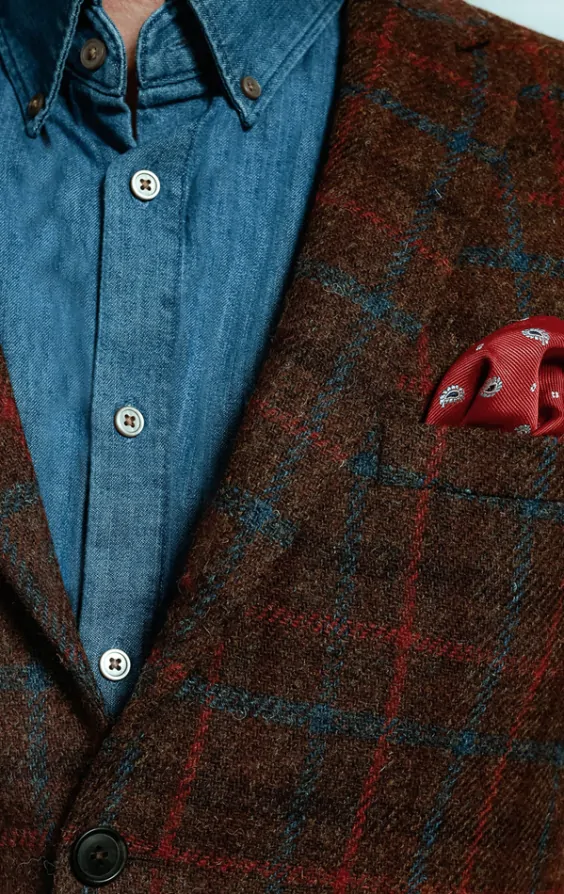 Harris Tweed Dark Brown Check Tweed Jacket | Dobell