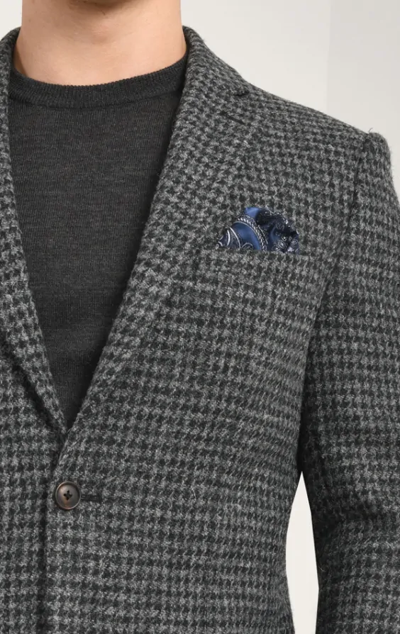 Harris Tweed Grey Dogtooth Tweed Country Jacket | Dobell