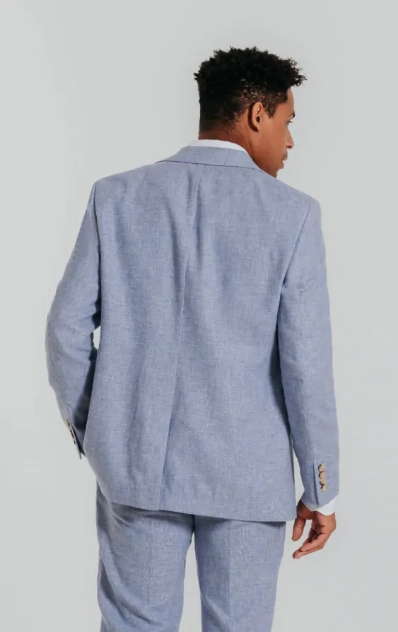Dobell Light Blue Linen Suit Jacket | Dobell