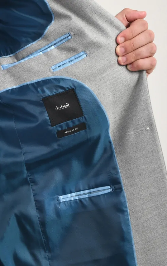 Dobell Grey Flannel Suit Jacket | Dobell