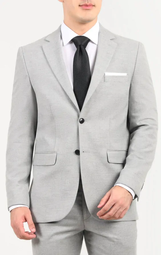 Dobell Grey Flannel Suit Jacket | Dobell