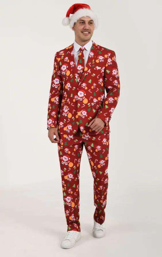 'Happy Santa Claus' Red Christmas Suit | Dobell
