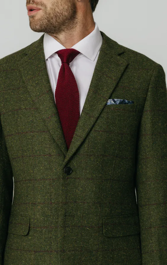 Green Windowpane Check Tweed Jacket | Dobell