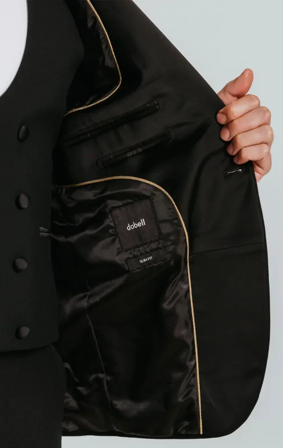 Secret Agent Black 2 Piece Tuxedo, Dress Shirt, Bow Tie | Dobell