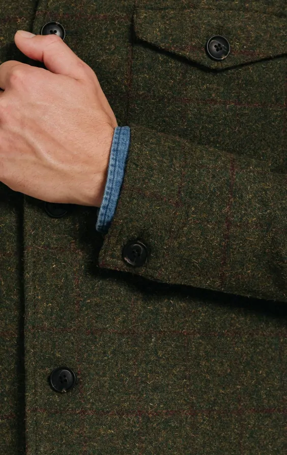 Green Windowpane Check Tweed Jacket | Dobell