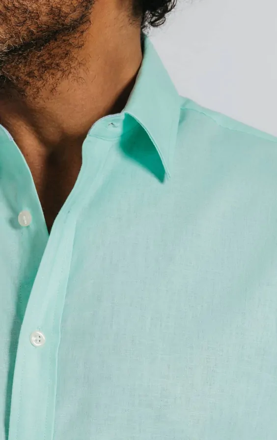 Aqua Linen Shirt | Dobell