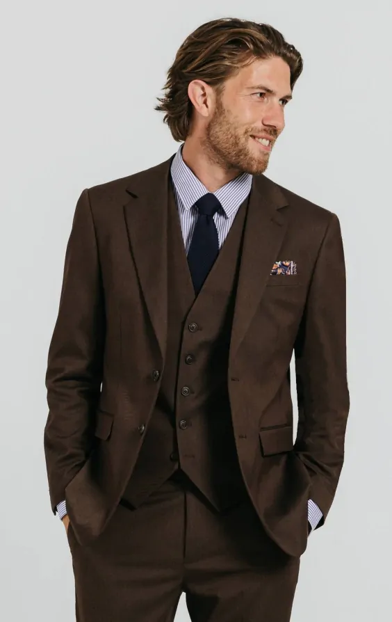 Brown Twill 3 Piece Suit | Dobell