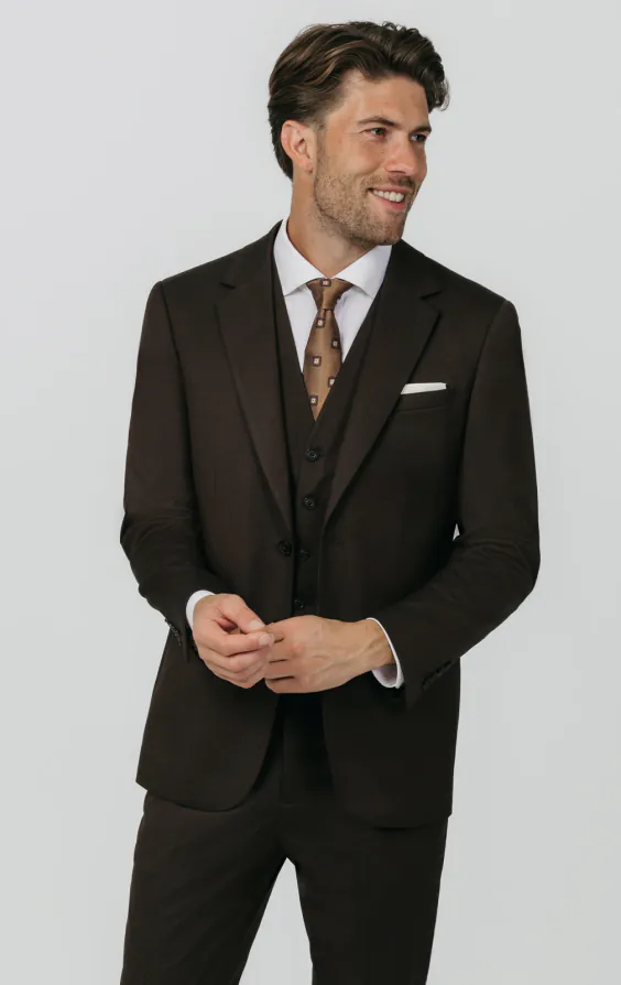 Brown Twill 3 Piece Suit | Dobell