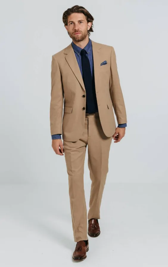 Camel Twill Suit | Dobell