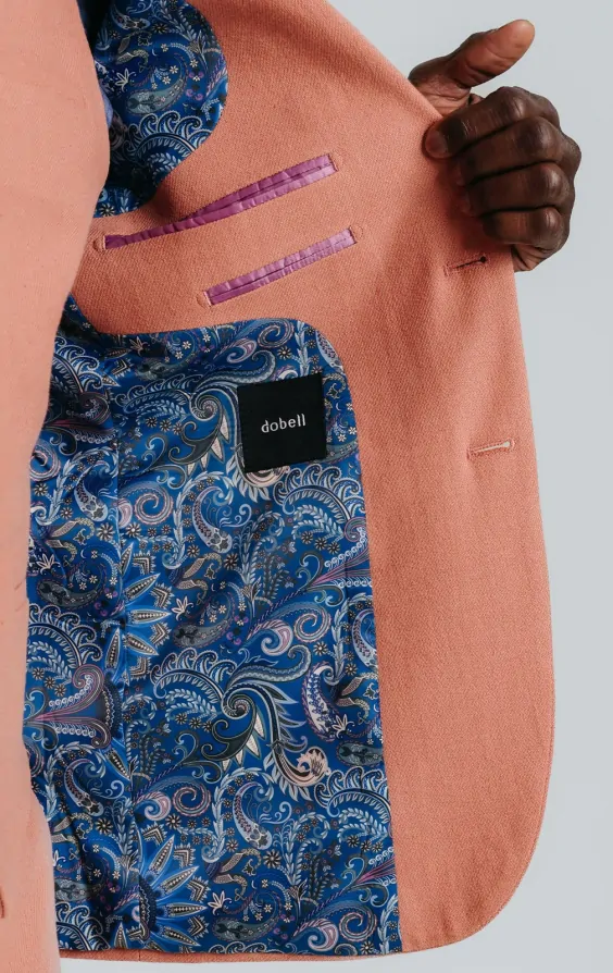 Coral Linen Twill Casual Suit | Dobell