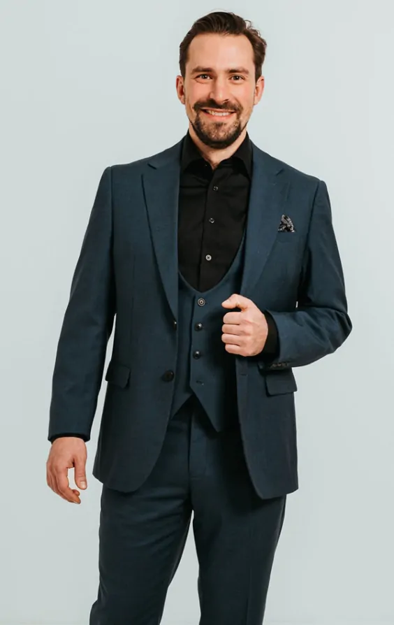 Dobell Teal 3 Piece Suit