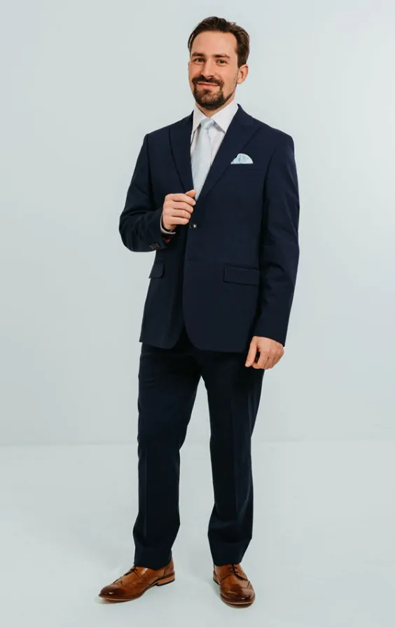 Dobell Blue Suit with Peak Lapel | Dobell