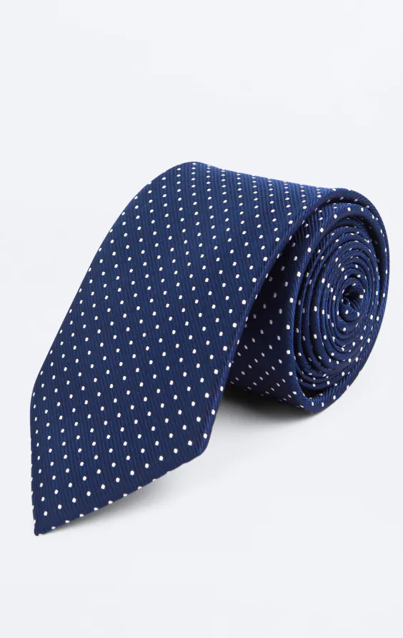 Blue with White Dot Tie | Dobell