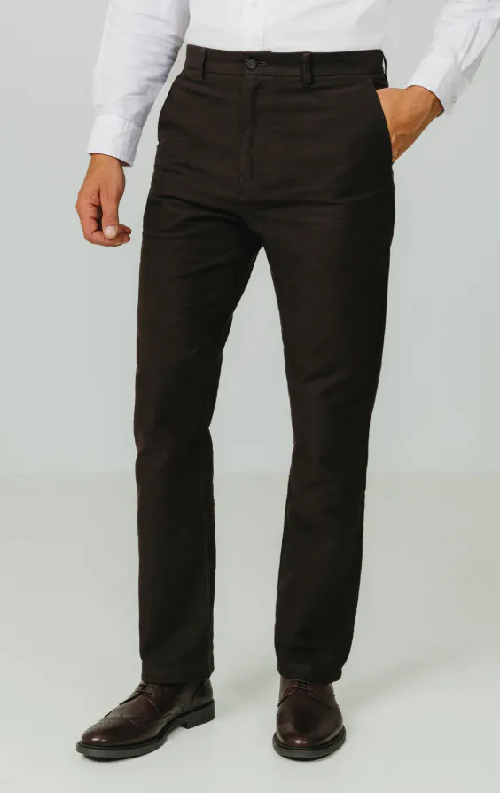 Dark Brown Moleskin Trousers | Dobell