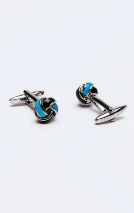 Dobell Black, Red and Silver Knot Cufflinks | Dobell