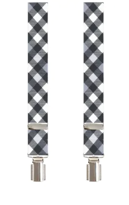 Black & White Diamond Chequered Slim Braces | Dobell