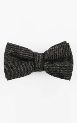 Grey Twill Tweed Bow Tie | Dobell