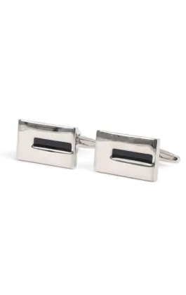 Rectangular Cufflinks with Black Detail | Dobell