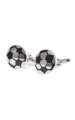 Silver & Black Football Cufflinks | Dobell