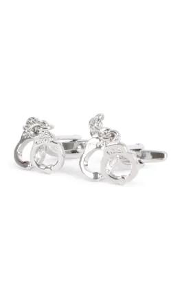 Silver Coloured Handcuffs Cufflinks | Dobell
