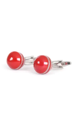 Red Cricket Ball Cufflinks | Dobell