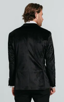 Double Breasted Black Velvet Jacket | Dobell
